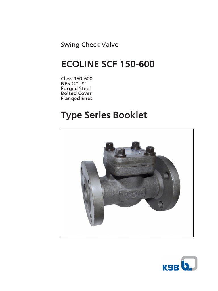 ECOLINE SCF 150-600: Swing Check Valve | PDF | Valve | Gas Technologies