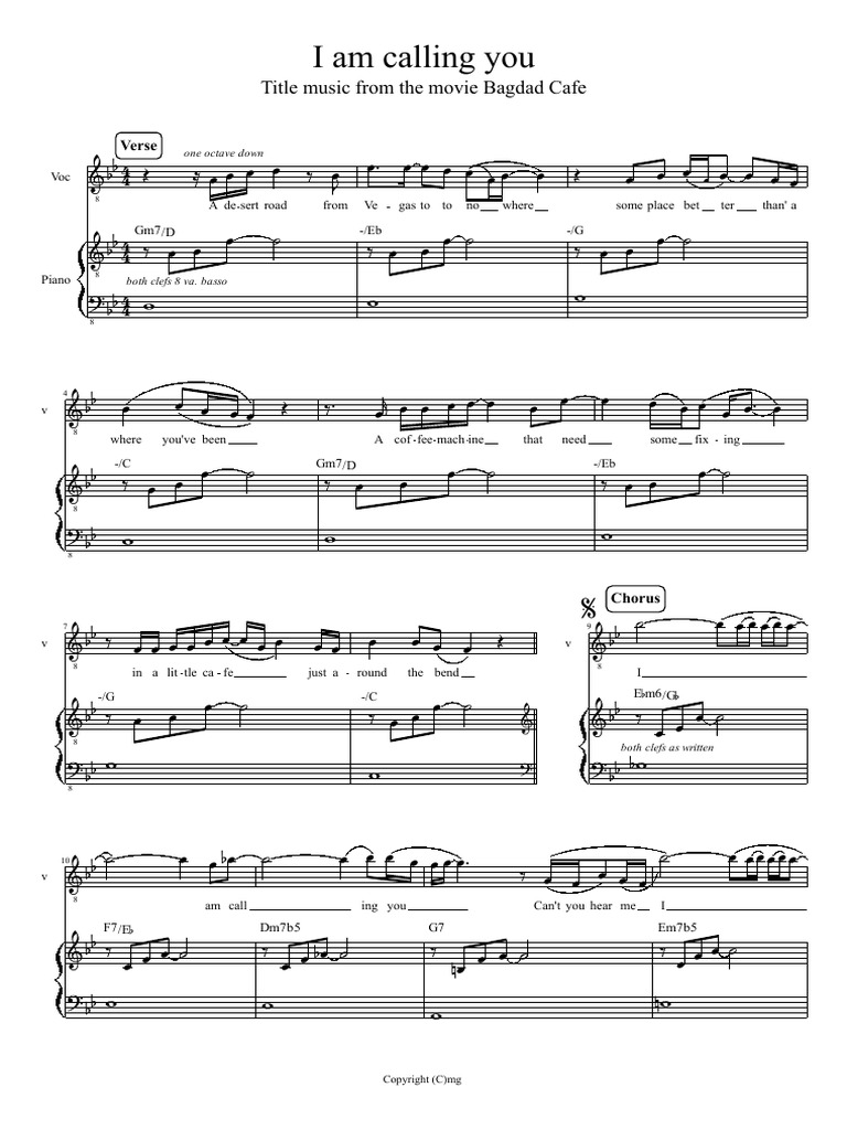 I'm Calling You Partition | PDF | Musical Compositions | Elements Of Music