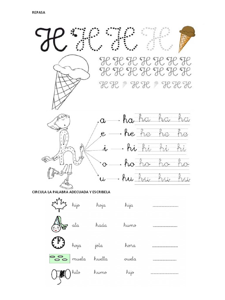 ACTIVIDAD - Fonema H | PDF