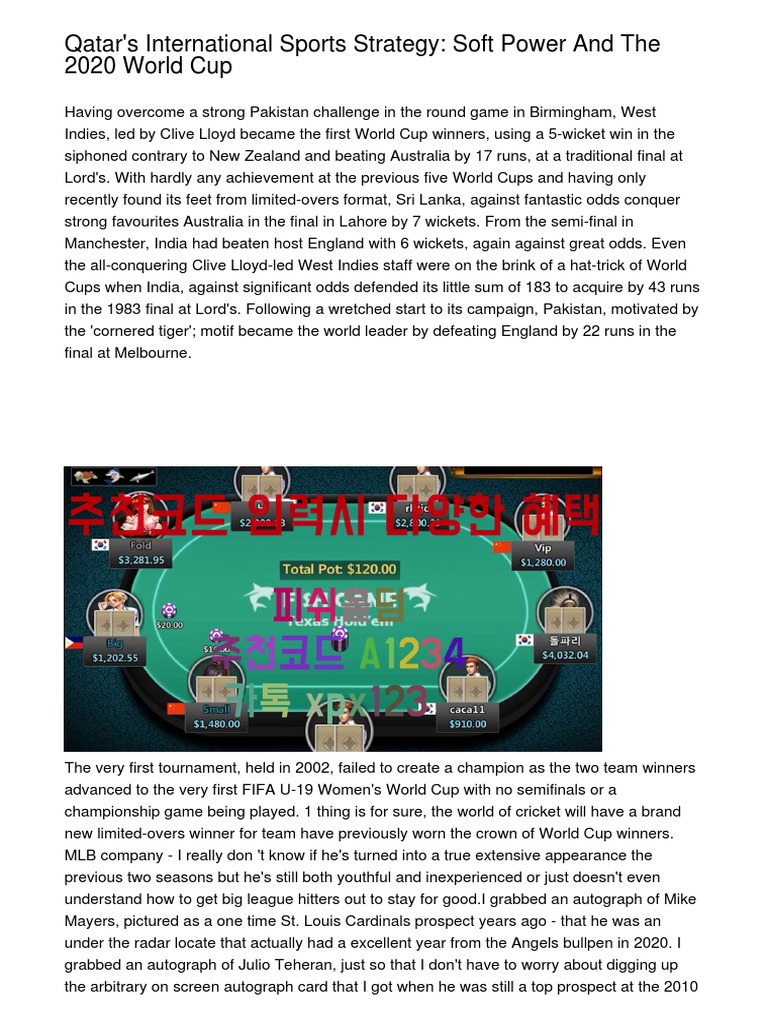 Qatars Global Sports Strategy Soft Power and The 2020 World Cupodddn | PDF