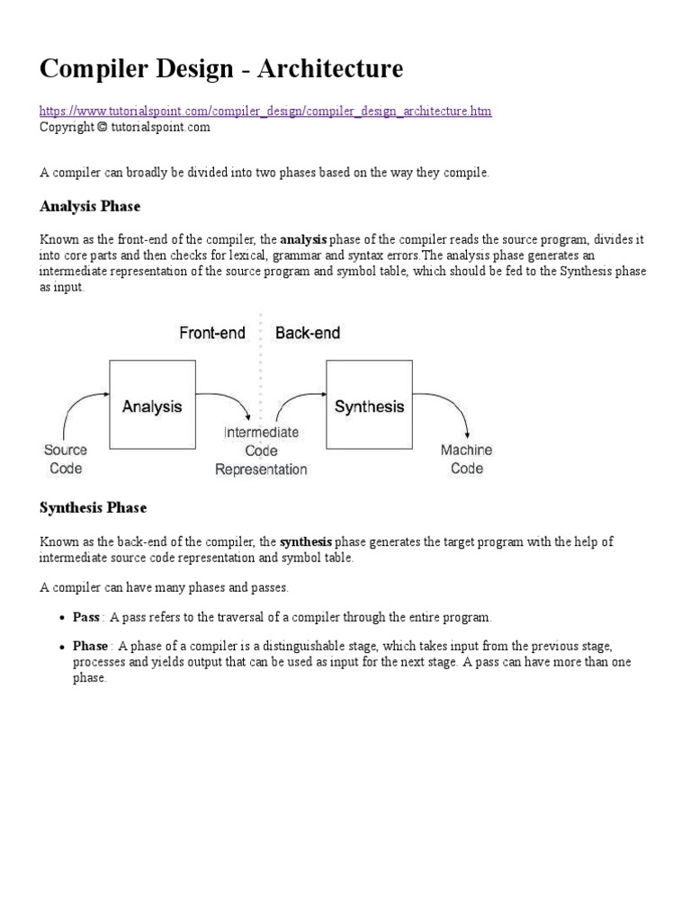 Compiler Design Architecture: Analysis Phase | PDF | Business