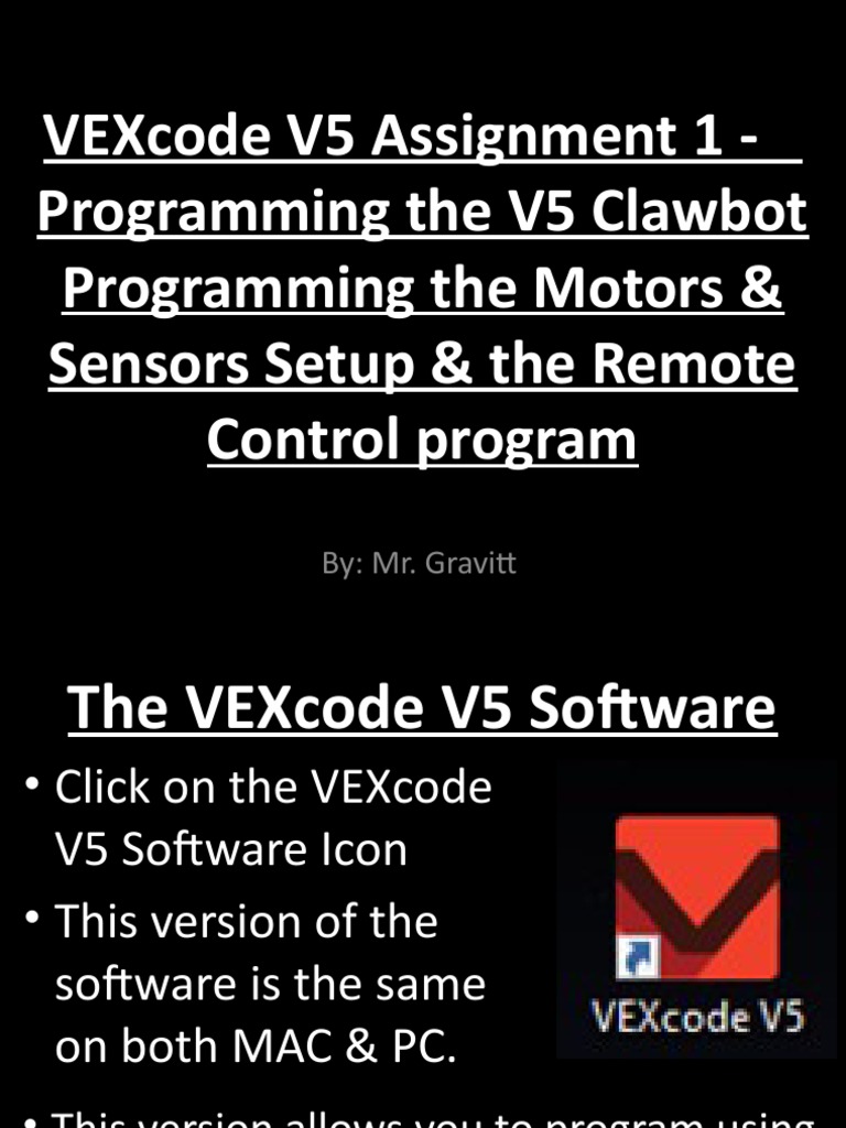 1 Vexcode v5 Clawbot Setup Remote Control | PDF | Gear | Vehicles