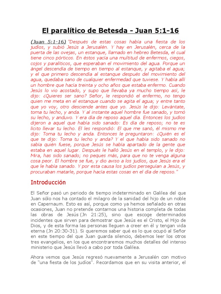El Paralítico de Betesda | PDF | Jesús | Dios