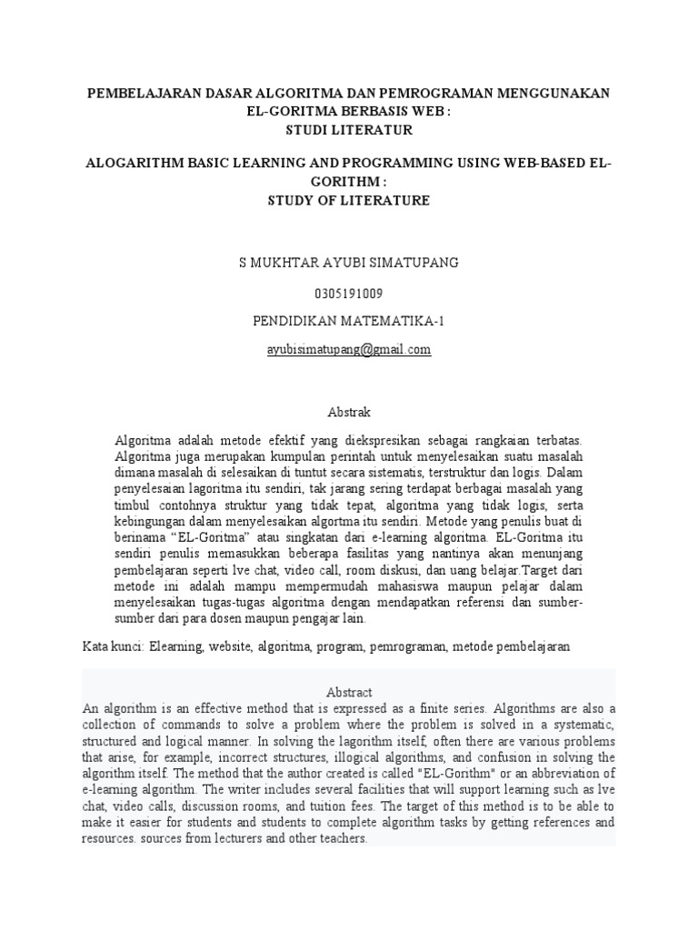 ARTIKEL ALGORITMA Dan Pemrograman | PDF | Komputer