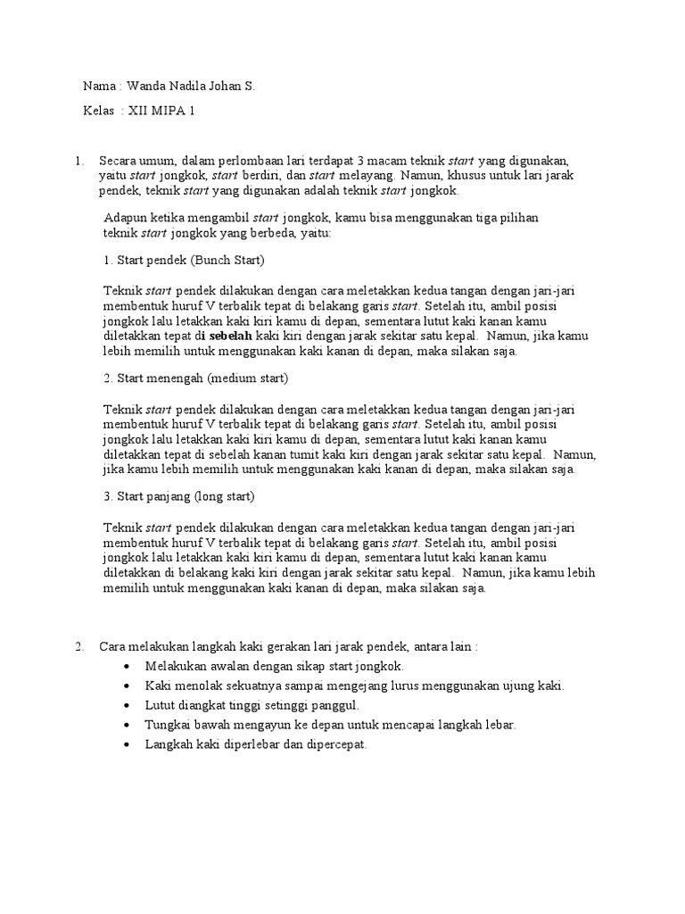 Pjok Wanda Xii Mipa 1 | PDF