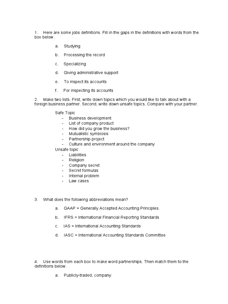 Business Communication Exercises | PDF | International Financial ...