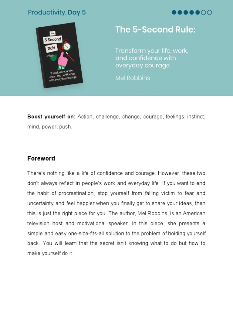 Day 5-5-Second Rule | PDF | Procrastination | Professional Skills