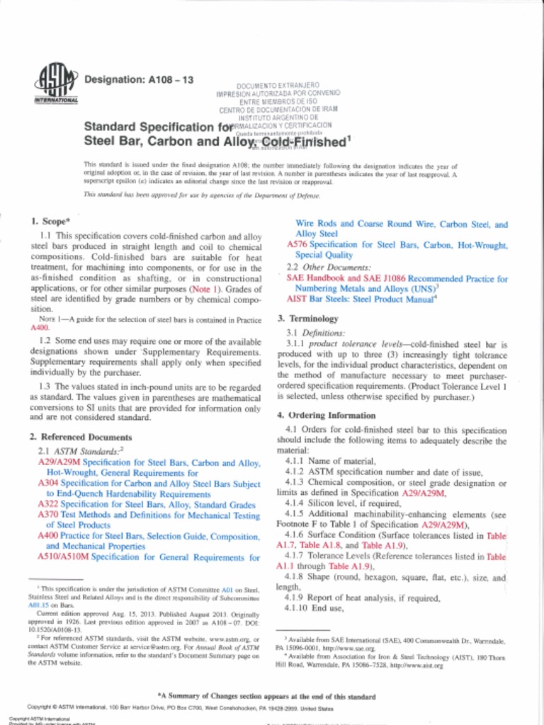 Astm - A108 - 13 | PDF