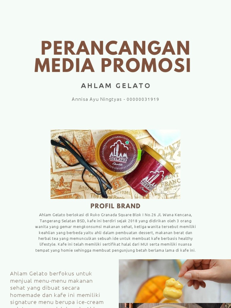 Perancangan Media Promosi: Ahlam Gelato | PDF | Ilmu Sosial