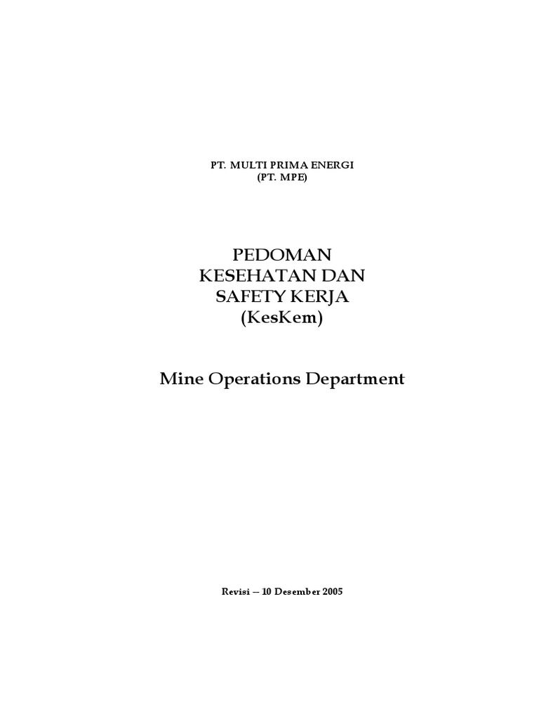 Safety-Manual Book (Eng) | PDF | Safety | Nature