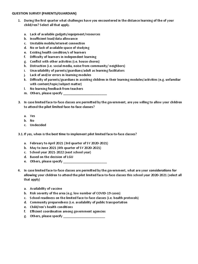 Deped Question Survey | Download Free PDF | Learning | Human Nature