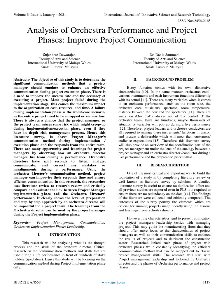 Enhancing Project Communication via Orchestra Techniques | PDF ...