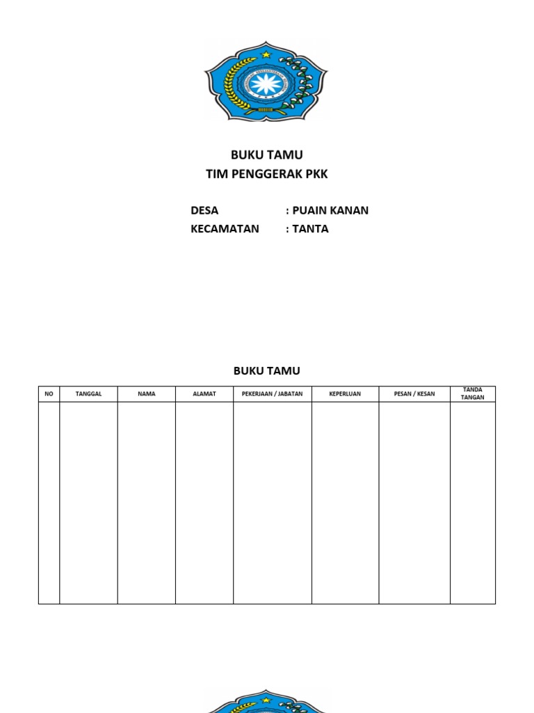Buku Tamu PKK Urata | PDF