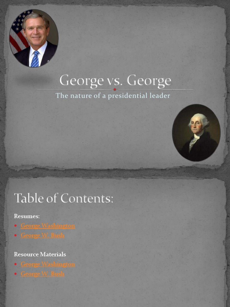 Presidential Leadership: Washington & Bush | PDF | George Washington ...