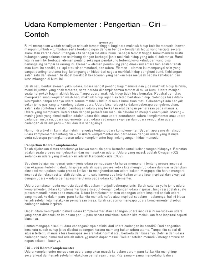 Udara Komplementer | PDF