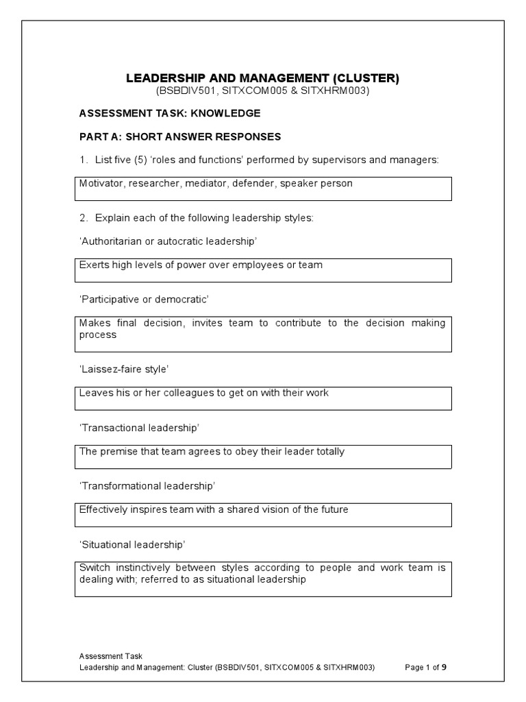 Leadership Cluster Knowledge | PDF | Leadership | Performance Indicator