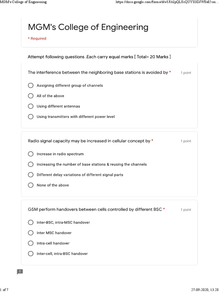 MC 3 Mobile Computing Notes MCQ 3 - LINK | PDF