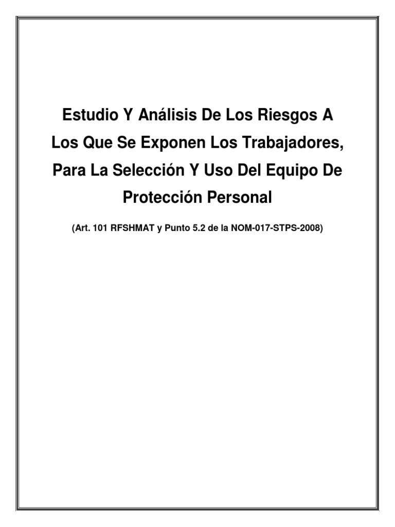 Estudio Y Análisis de Los Riesgos A Los Que Se Exponen Los Trabajadores ...