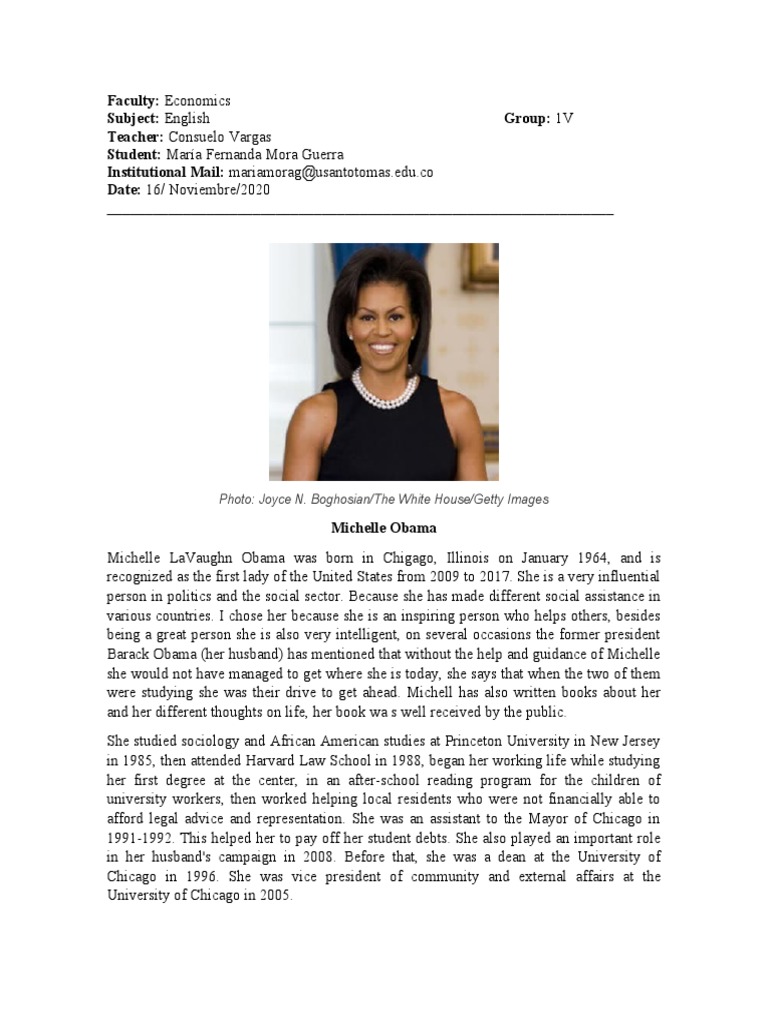 Michelle Obama's Inspiring Journey | PDF | Michelle Obama | Heads Of State