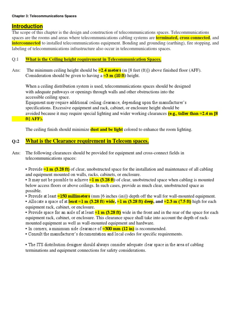 Telecom Space Design Guide | PDF | Electromagnetic Interference | Door