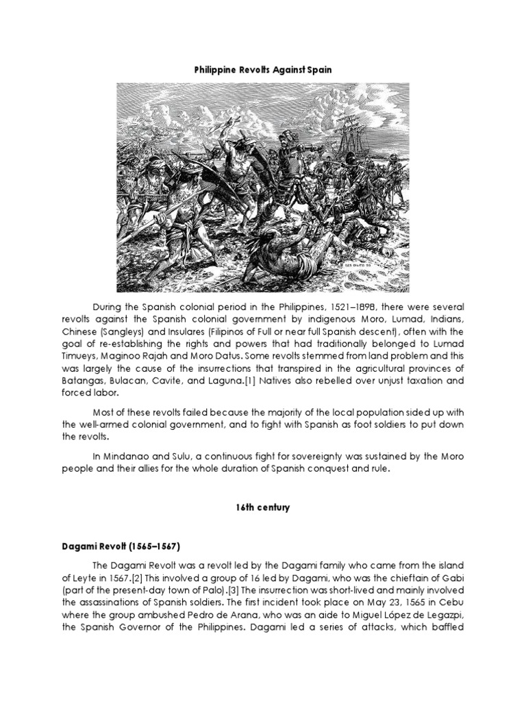 Overview of Philippine Revolts Against Spain | PDF | Former Spanish ...