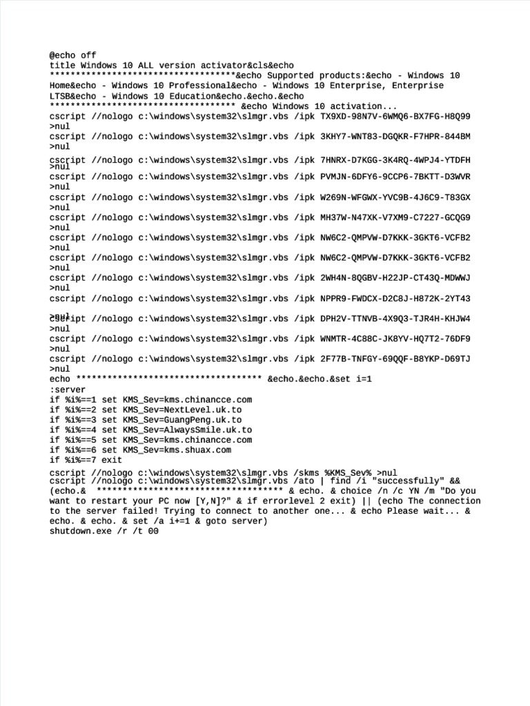 Window 10 Activatortxt | PDF | Java Script | Hypertext Transfer Protocol Clients