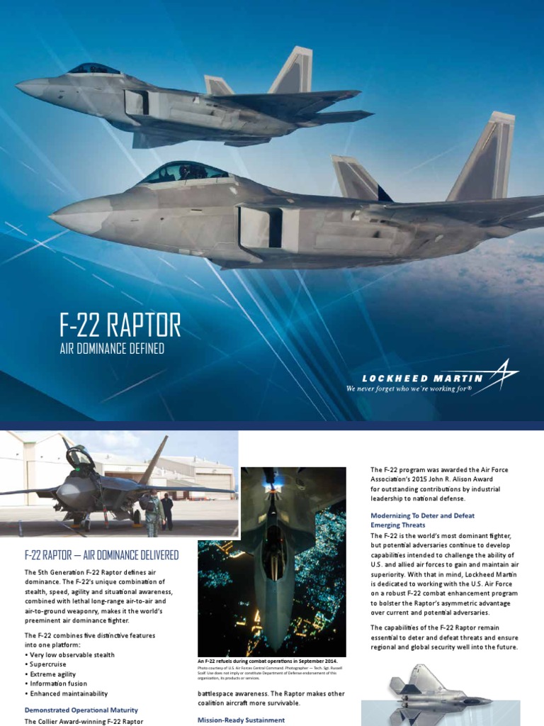 Lockheed Martin F-22A Raptor Manual | PDF | United States Air Force ...
