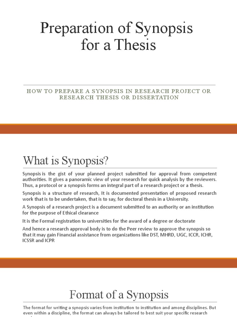 Thesis Synopsis Preparation Guide | PDF | Thesis | Theory