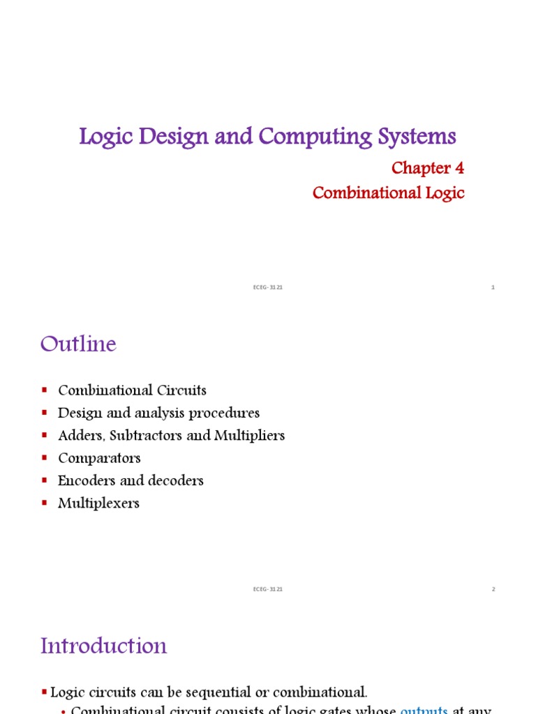 Combinational Logic | PDF | Logic Gate | Electronic Circuits