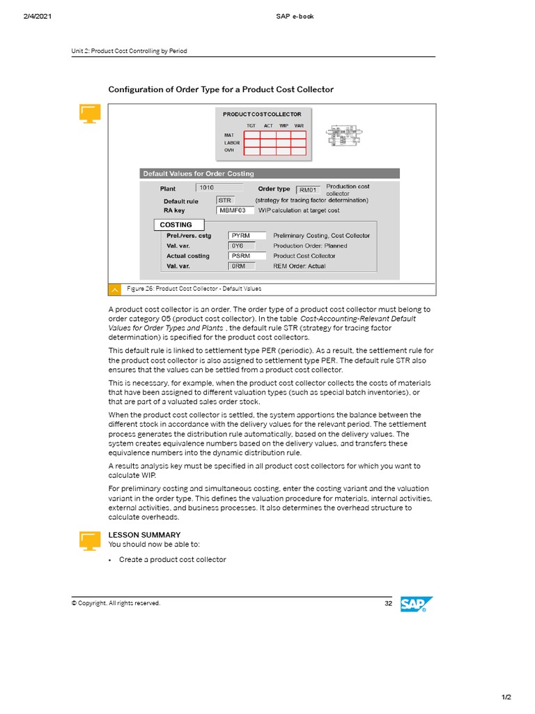 Configuration of Order Type For A Product Cost Collector | PDF ...