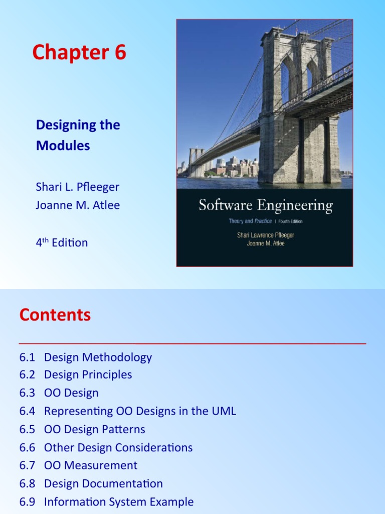 Designing The Modules: Shari L. Pfleeger Joanne M. Atlee 4 Edition | PDF | Inheritance (Object ...