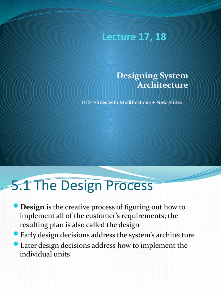 Lecture 17 18 System Design Decomposition Archi Styles | PDF | Client ...