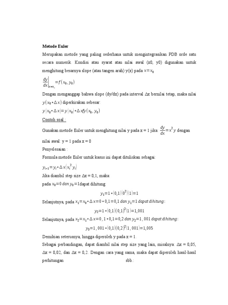 Metode Euler | PDF