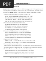 Grade 12 English Model Exam 2020 | PDF | Speed Limit | Test (Assessment)