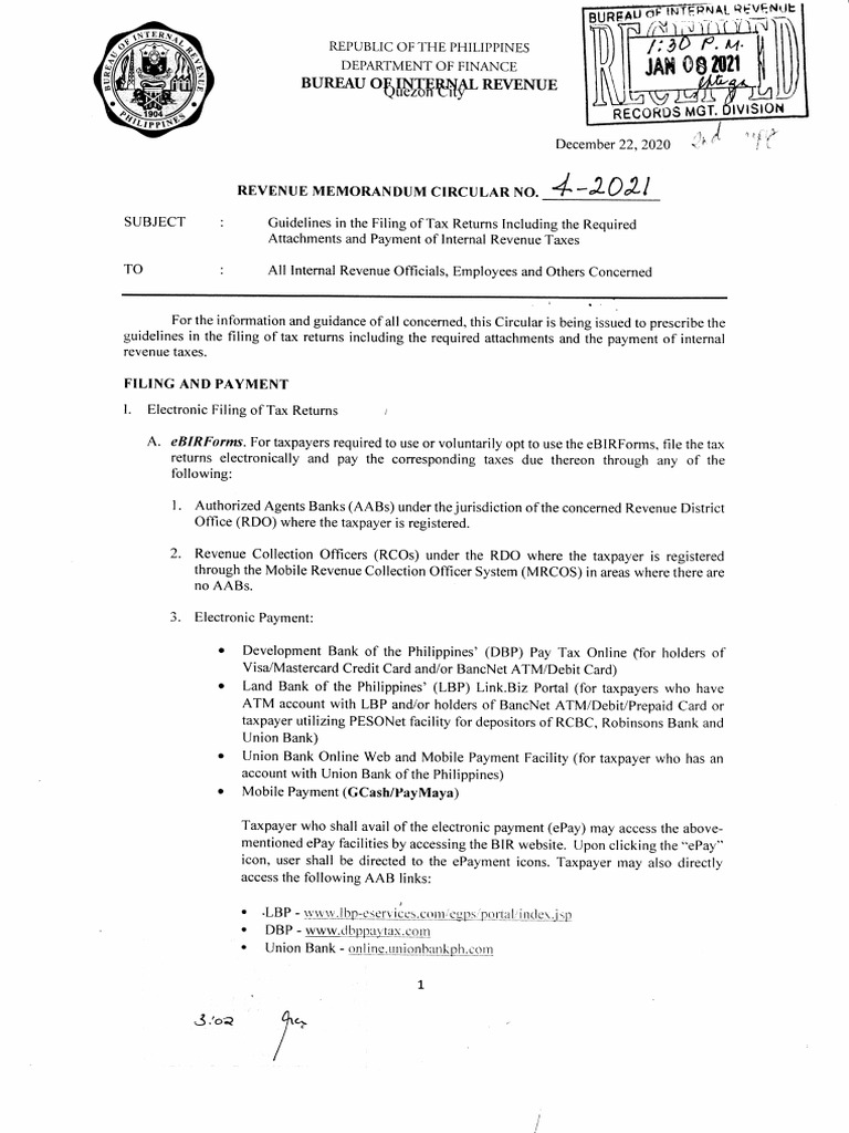 RMC No. 4-2021 Revised - v2 | PDF | Debit Card | Cheque