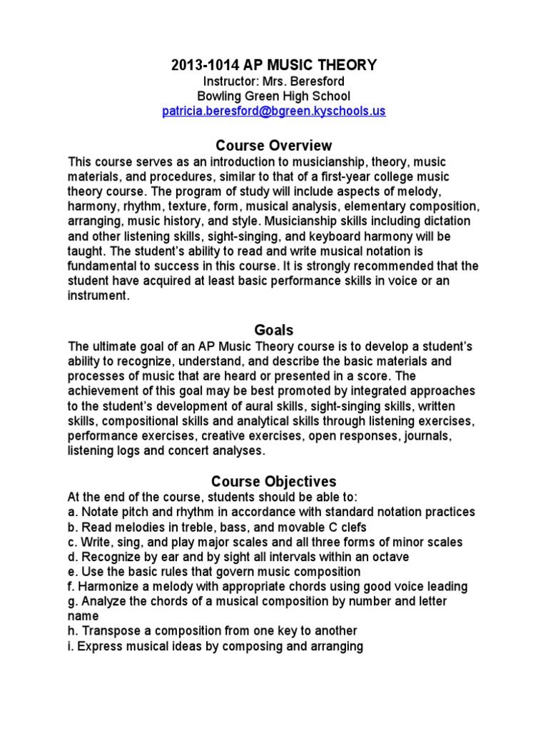 AP Music Theory | Download Free PDF | Music Theory | Chord (Music)