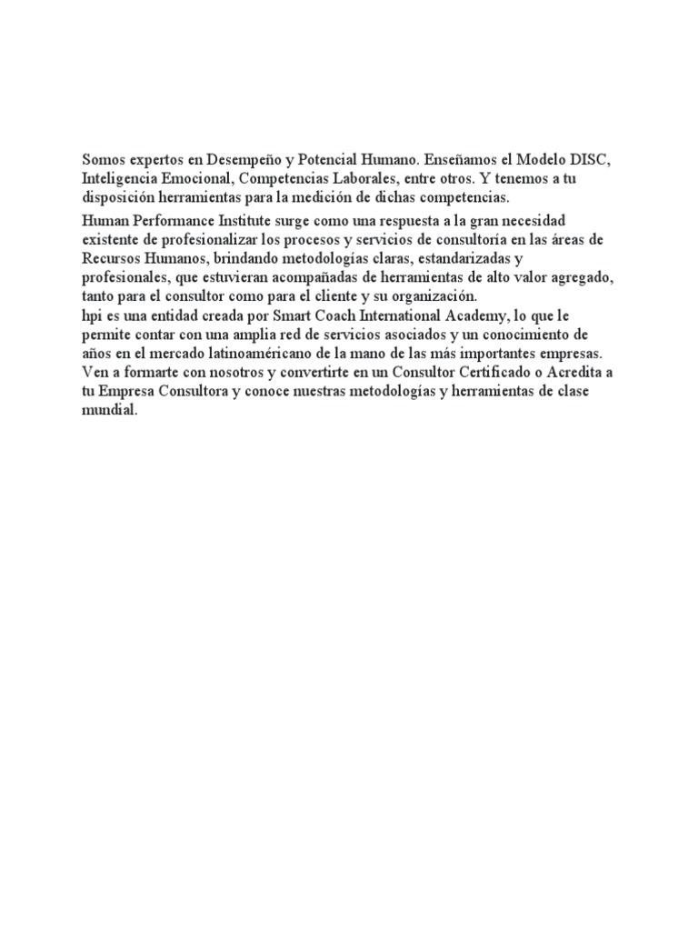 Human Performance Institute | PDF