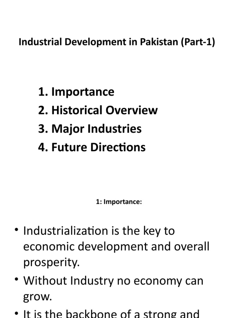 Industrial Development in Pakistan Part-1 | PDF | Industrialisation ...