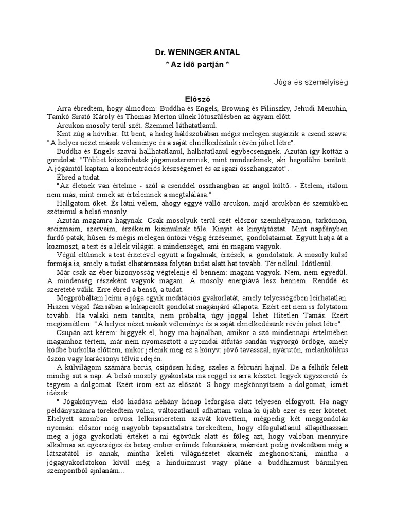 Weninger Antal - Az Idő Partján | PDF