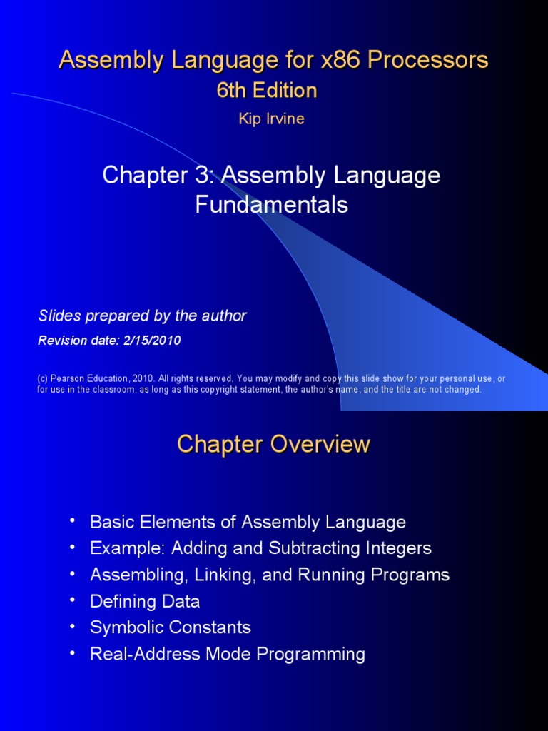 Assembly Language For x86 Processors | PDF | Assembly Language | Integer (Computer Science)