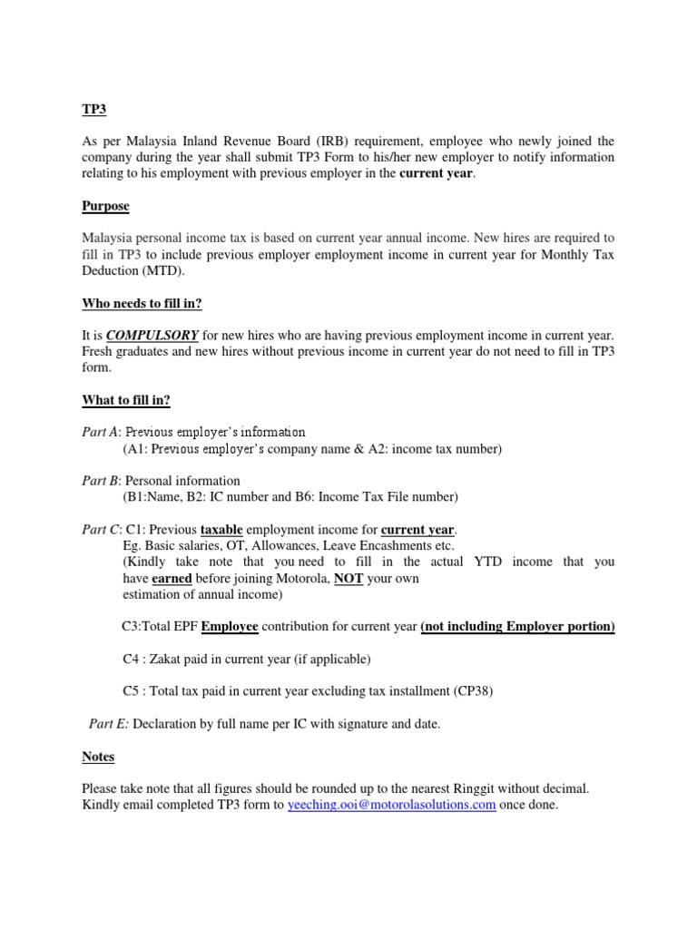 Malaysia Personal Income Tax Is Based On Current Year Annual Income ...