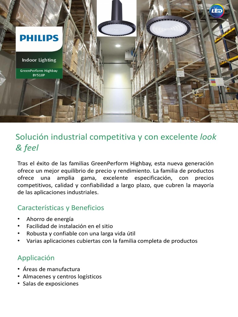 Catálogo Luminarias Philips BY518P | PDF | Cantidades fisicas ...