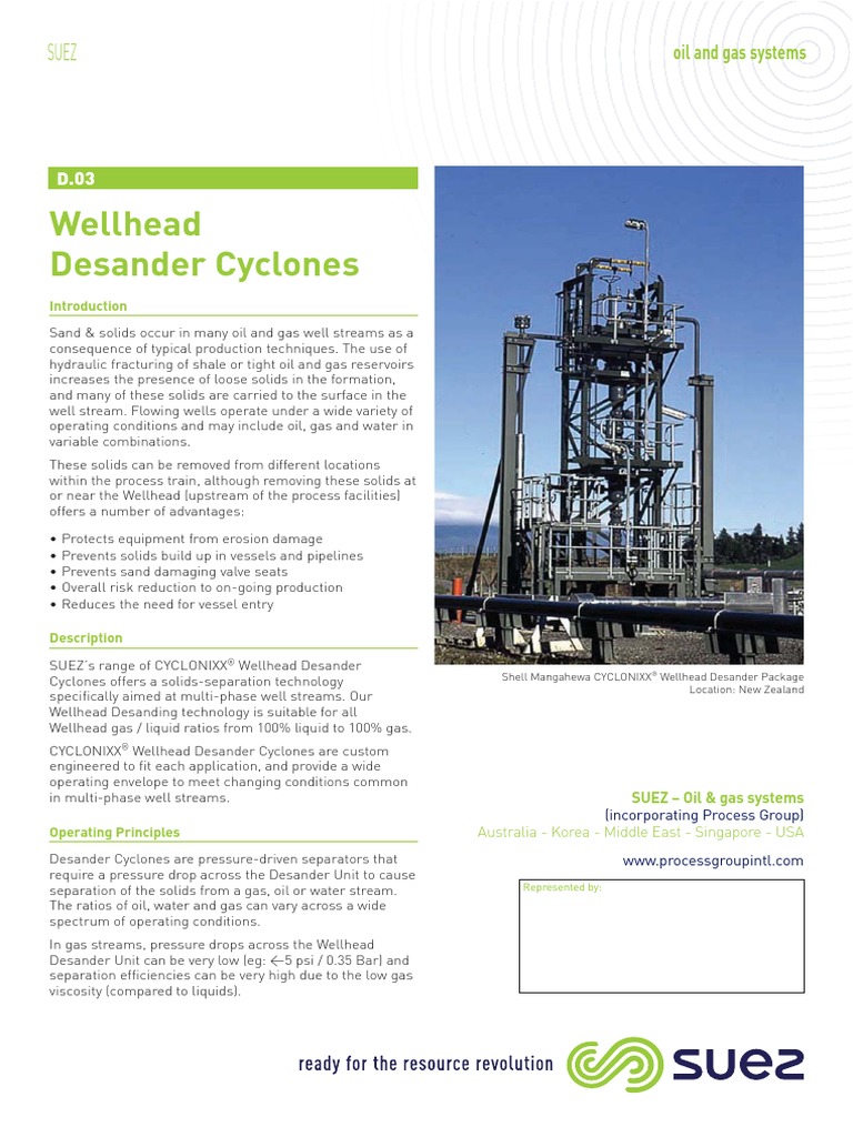 E OilGas Upstream Wellhead Desander Cyclones en | PDF | Solid | Gases