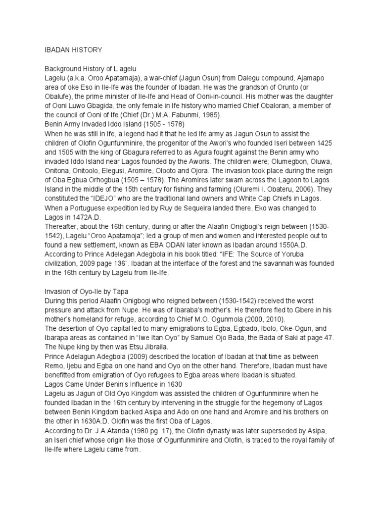 Ibadan History | PDF | Nigeria