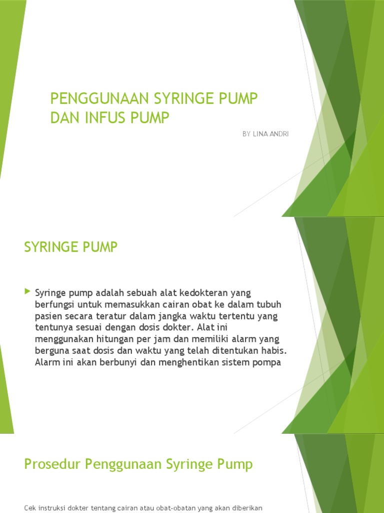 Panduan Penggunaan Infus dan Syringe Pump | PDF | Pengembangan Diri ...