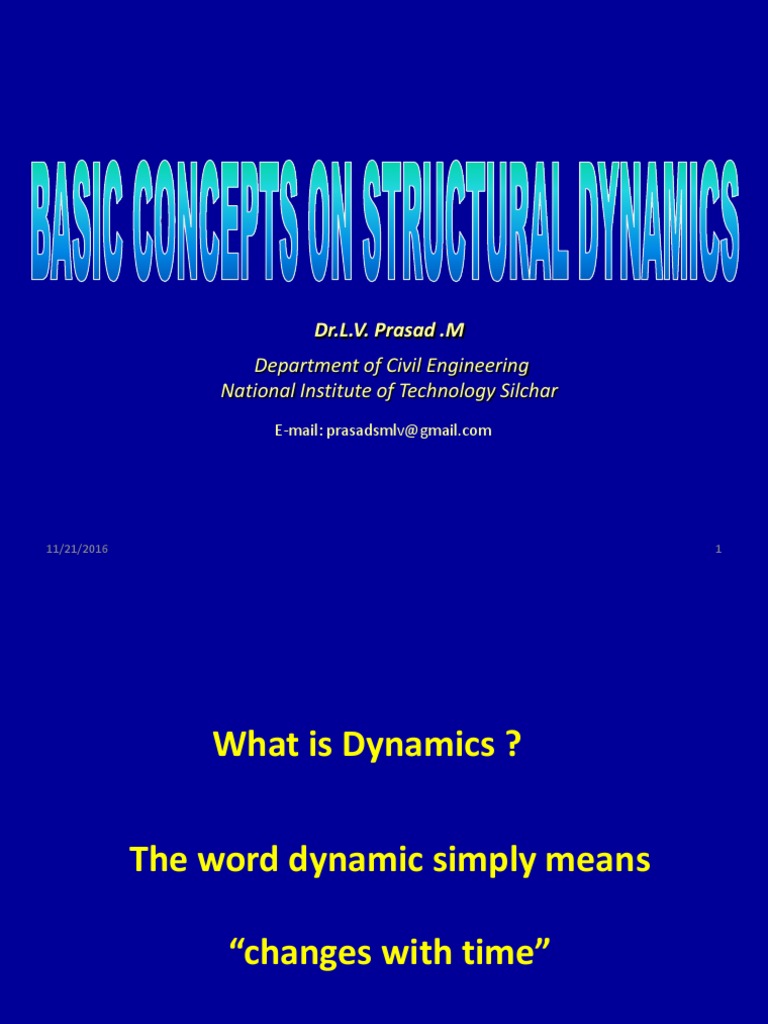 Basics Concepts On Structural Dynamic | PDF | Oscillation | Force