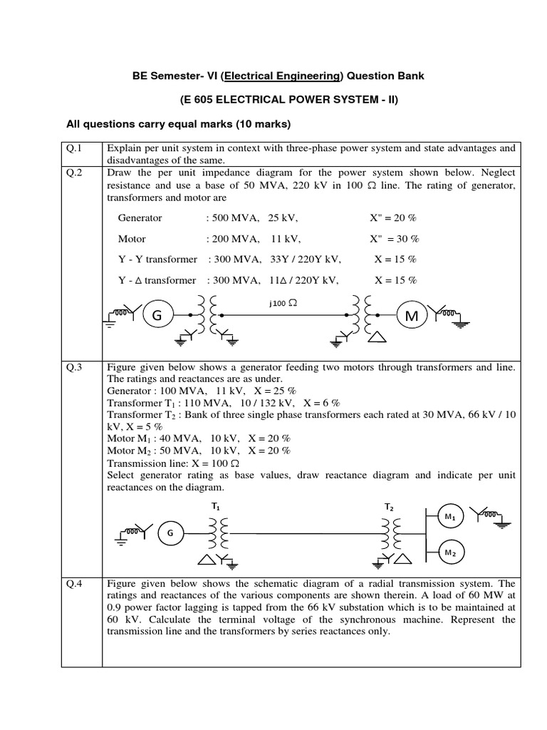 BE Semester-VI (Electrical Engineering) Question Bank (E 605 Electrical ...
