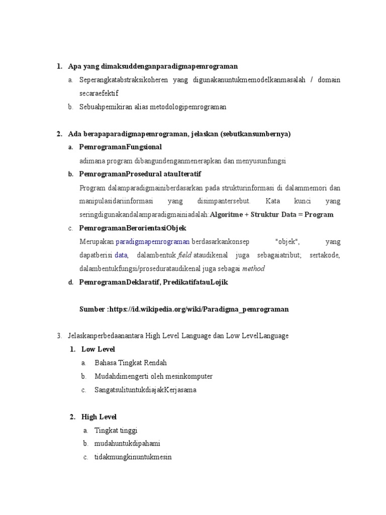 Paradigma Pemrograman | PDF