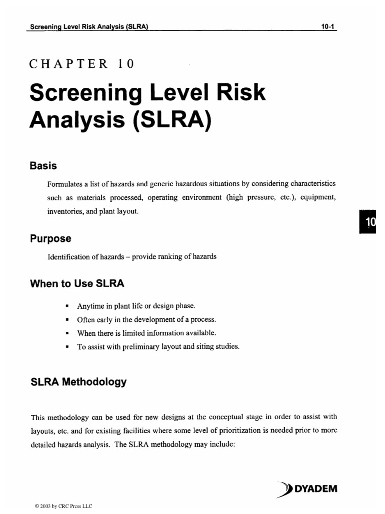 Screening Level Risk: Analysis (SLRA) | Download Free PDF | Nitric Acid ...
