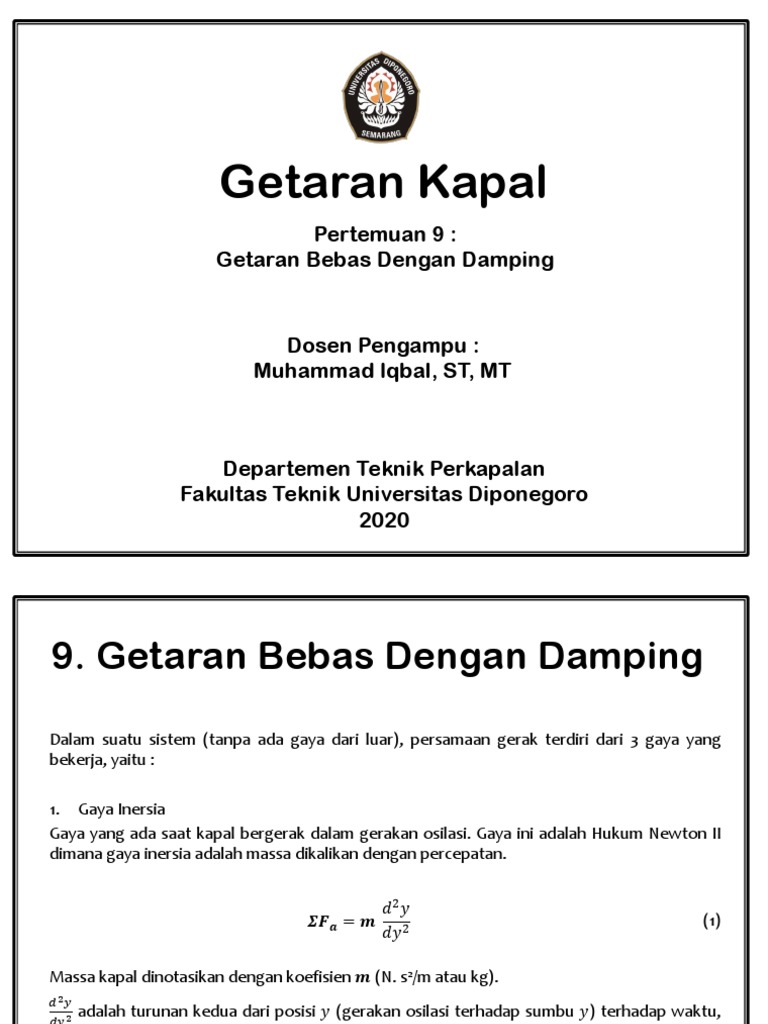 Getaran Bebas Dengan Damping | PDF
